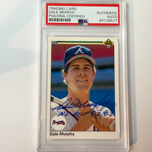 Dale Murphy Signé 1990 Upper Deck #533 NL MVP 82,83 PSA Auto ...