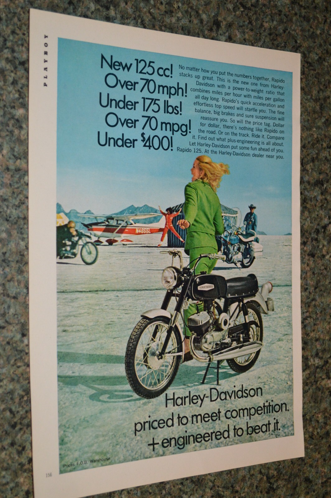 1968 HARLEY DAVIDSON RAPIDO 125 ORIGINAL ADVERTISEMENT PRINT AD 68 ...