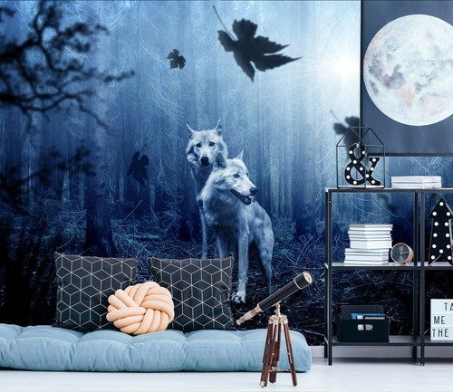 3D Night Wolf O206 Animal Wallpaper Wall Murals Removable Wallpaper Fay ...