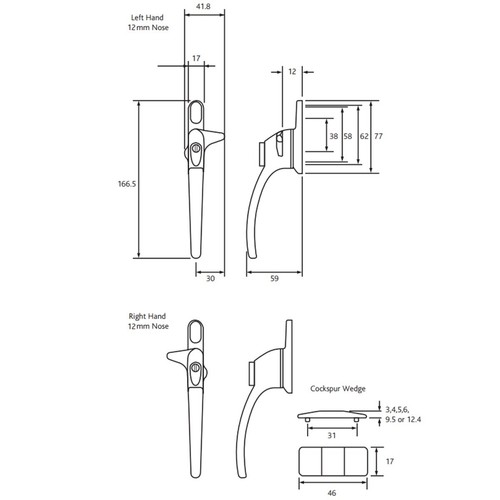 BRITISH STANDARD LOCKING WINDOW HANDLE Cockspur UPVC Double Glazing ...