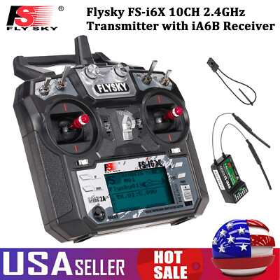 Flysky FS-i6X 2.4GHz 10CH RC Transmitter Controller with FS-iA6B ...