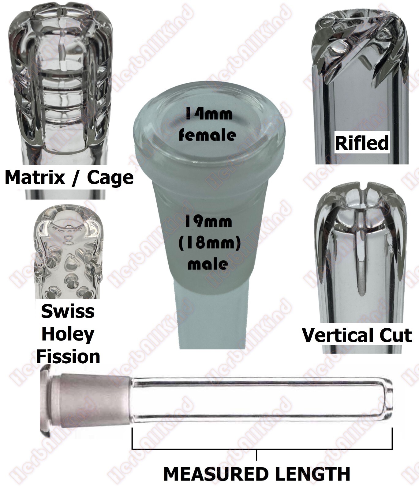 Mix & Match Premium Perc Designs Glass Downstem Reducing 19mm / 18mm to ...