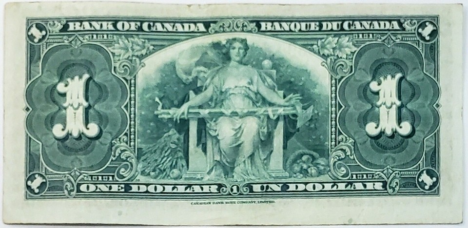 Canada 1937 1 Canadian Dollars King George Error Banknote Off Center ...
