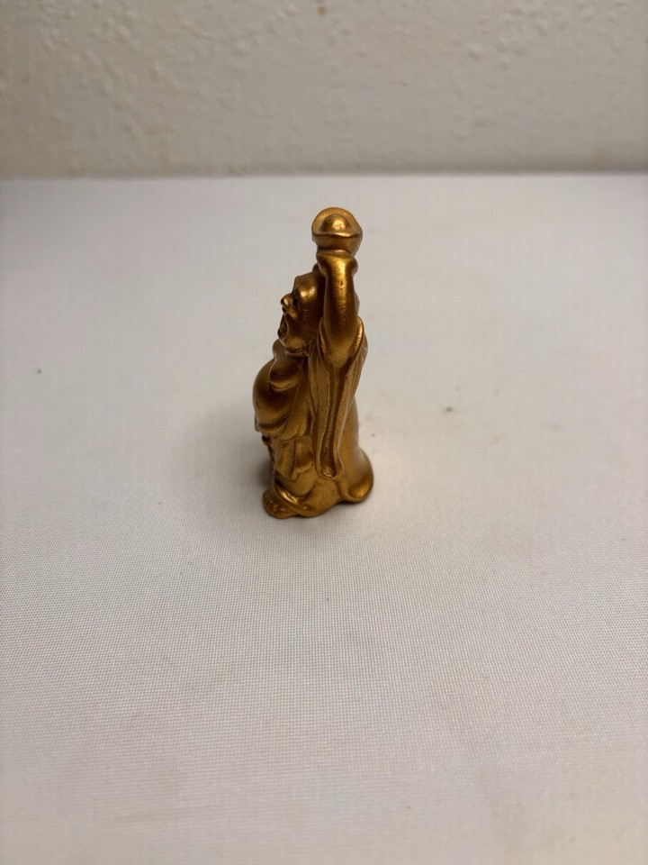 Laughing Buddha Holding Ingot Money Bag Statue Attract Wealth Home ...
