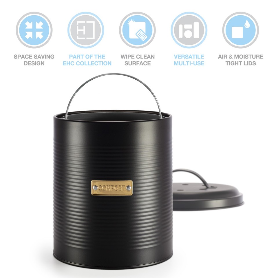 Compost Bin with Lid for Kitchen Countertop, Food Composter Can, 3.6L ...