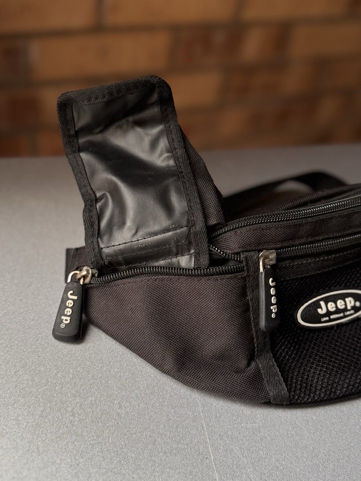 Jeep Waist Bum Bag Unisex Black Fanny Pack Adjustable Strap Zip Pockets | eBay