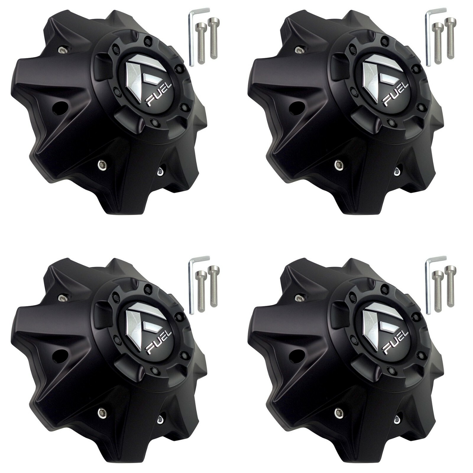 Fuel Offroad Wheel Center Cap 1002-53B Flat Black 8-Lug w/ bolt FOUR ...