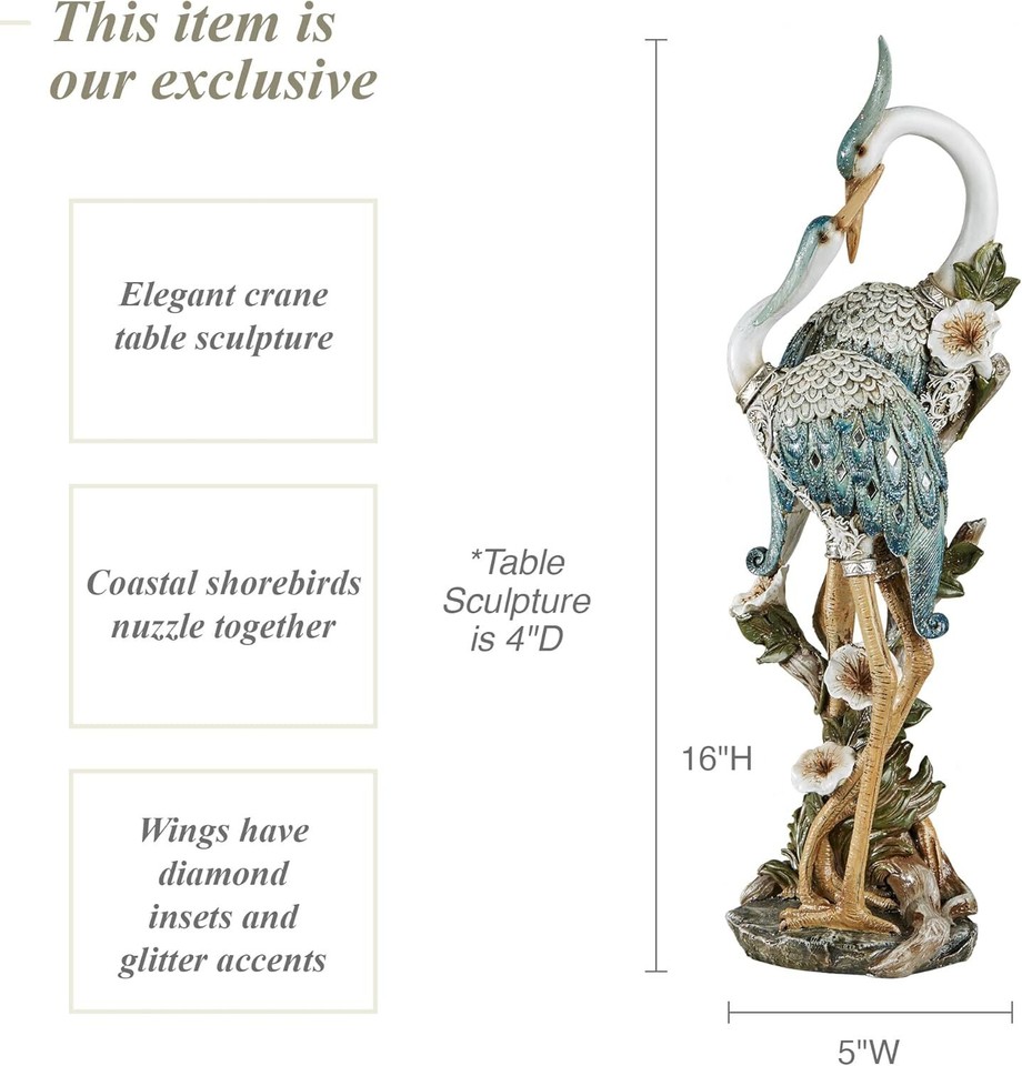 Resin Coastal Crane Shorebirds Sculpture Cranes Table Sculpture home ...
