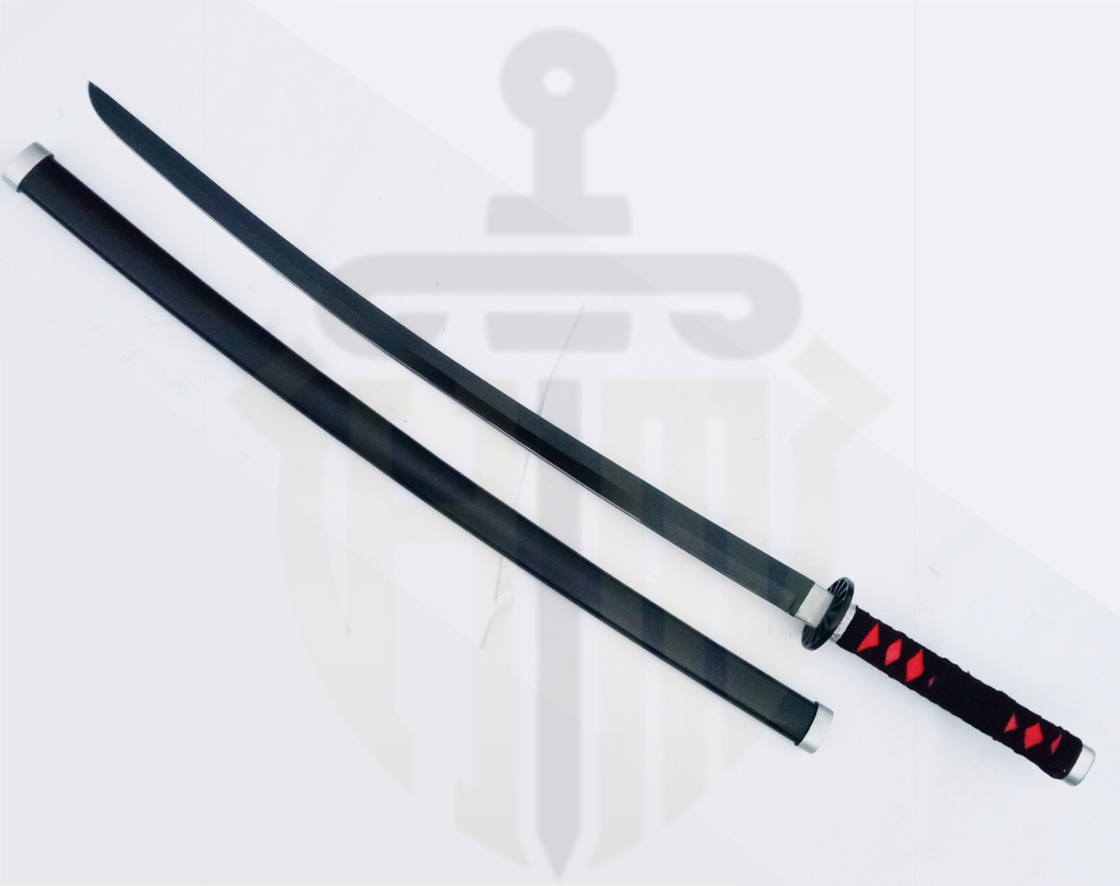 1095 Full Tang Black Nichiri Sword Tanjiro Sword Demon Slayer Swords | eBay