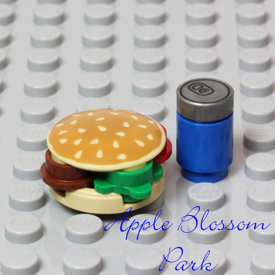 NEW Lego Minifig BURGER MEAL w/"Pepsi" Cola Soda Can Sesame Seed ...