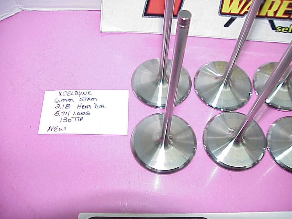 8 NEW Xceldyne Titanium Intake Valves 7 MM 2.180" Head 5.740" Long 130 ...