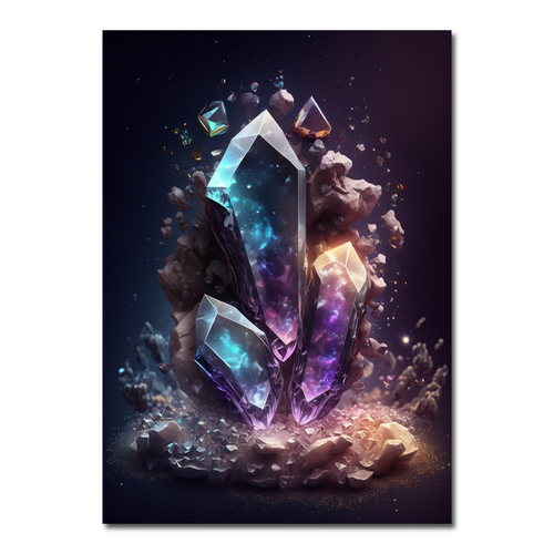 Galaxy Crystals Stones Art Photo Poster A4 Print Wall Art | eBay