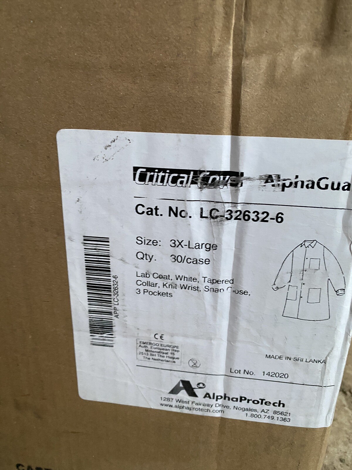 Alpha Pro Tech LC-32632-6 Critical Cover AlphaGuard Lab Coat with 3 ...