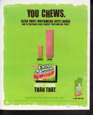 Vintage print ad advertisement Wigley's Extra Gum Fruit Sensation You ...