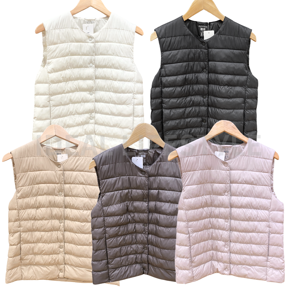 UNIQLO PUFFTECH Compact Vest S-3XL 5Colors Packable Warm Padded Women ...