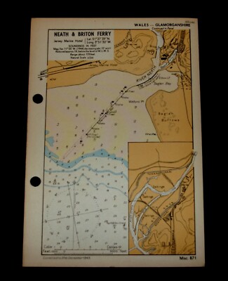 NEATH & BRITON FERRY Glamorganshire - Vintage WW2 Naval Military Map ...