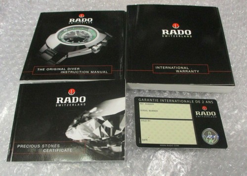 RADO The Original Diver Watch Instruction Manual Guarantee Warranty ...