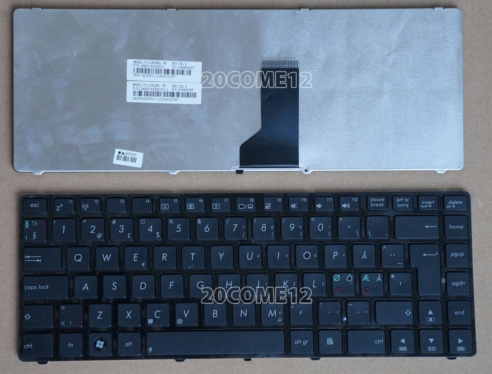FOR ASUS N43JM N43JQ N43SL N43SM N43SN B43A B43E B43F Keyboard Nordic ...