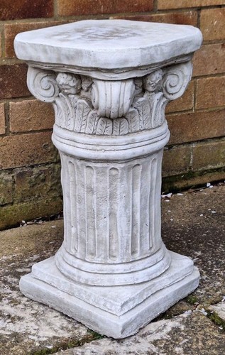 Small Ornate Plinth / Column Stone Garden Ornament Decor | eBay UK