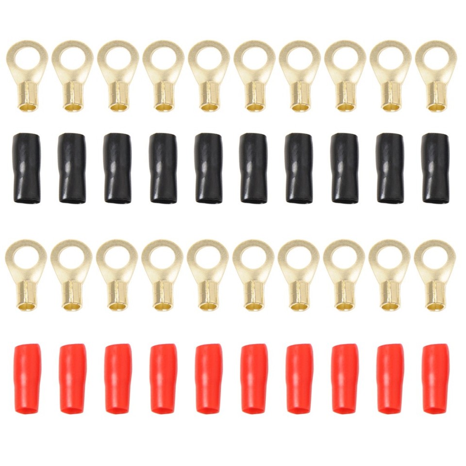 10 Pairs Spade Connectors for Speakers Crimp Barrier Spades 8ga ...