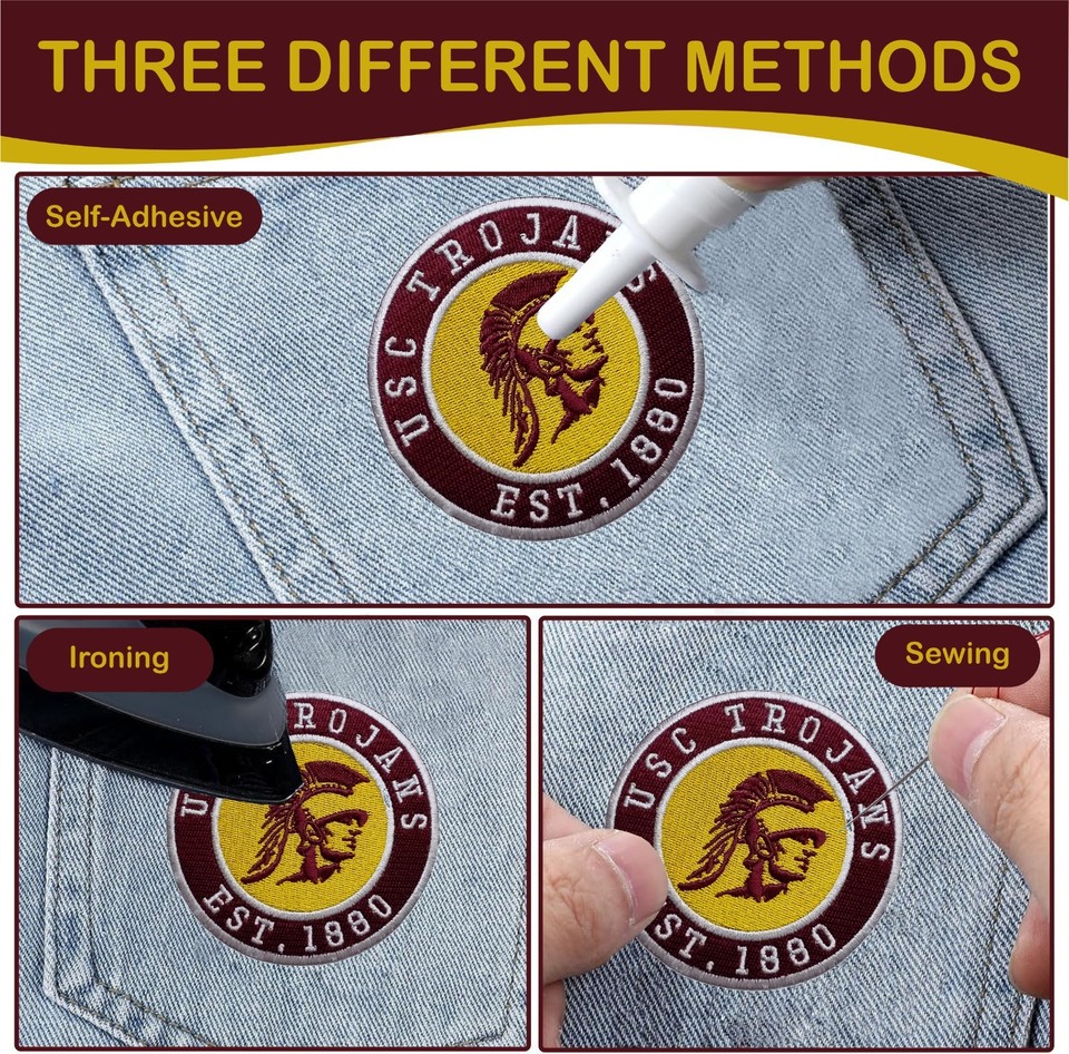 USC Trojans NCAA Team Logo Iron On Patch - Sew Patch - Embroidered ...