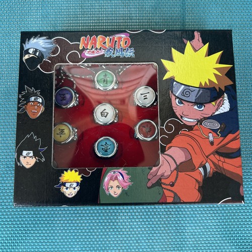 Naruto 10 Ring Set Plus Chain Cosplay Ring Set 2003 Anime | eBay