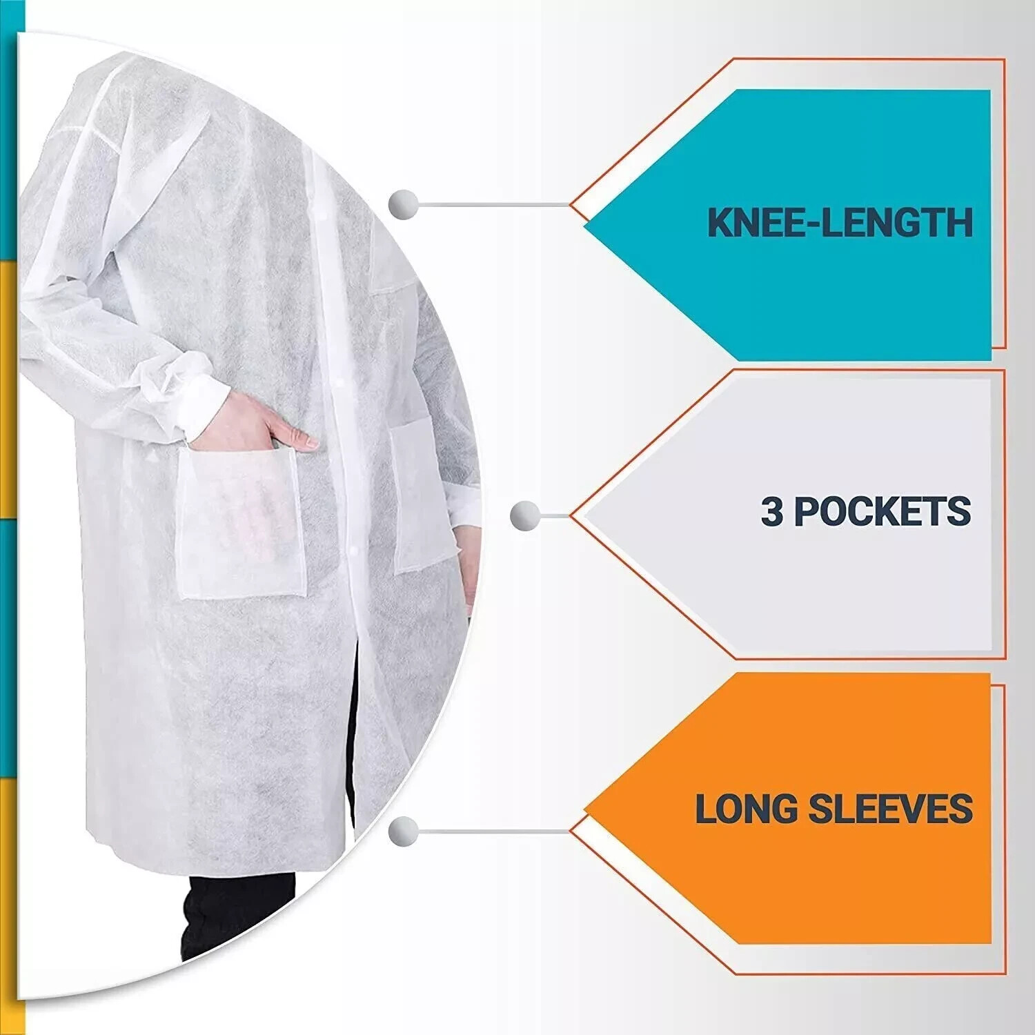 10 LAB COATS WHITE MEDICAL DENTAL PAINTER CHEMISTRY 🧪SNAP POLY WRIST 30 ...