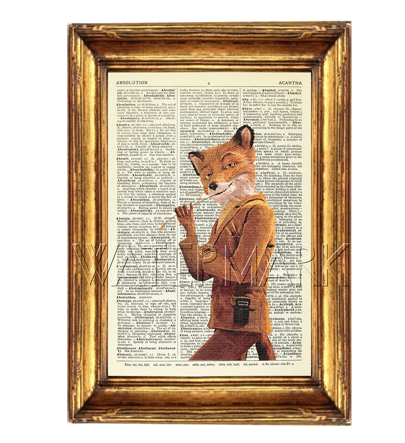 FANTASTIC MR FOX Dictionary Print Picture Poster Vintage Wall Art | eBay UK