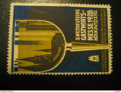 KOLN Cologne 1928 Messe Fair Cup Wine Poster Stamp Vignette GERMANY ...