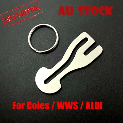 2x AUSSIE SHOPPING TROLLEY TOKEN MASTER KEY Unlocker Woolies WWS Coles ...