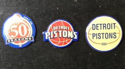 VINTAGE DETROIT PISTONS SET OF 3 LAPEL PINS 50TH ANNIVERSARY SET | eBay