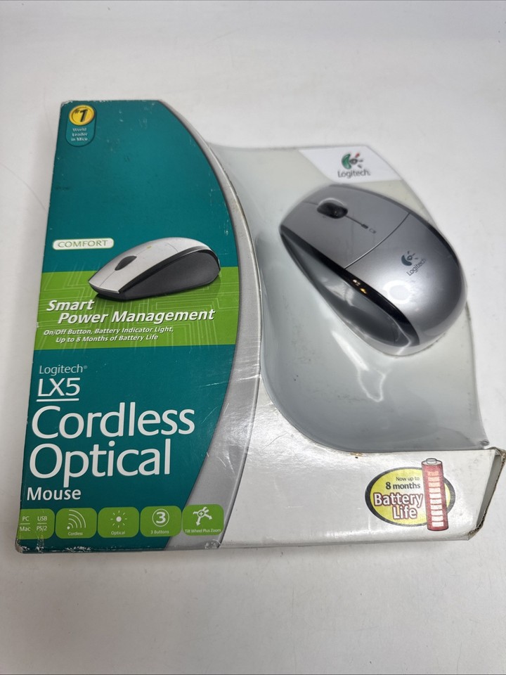 Logitech Cordless 3-Button Scroll Optical Mouse Comfort Vintage NEW | eBay