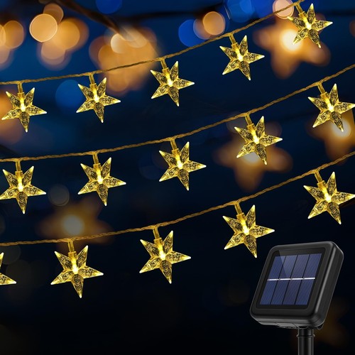 Solar Star Lights, Solar Powered Twinkle Decorative String Lights ...
