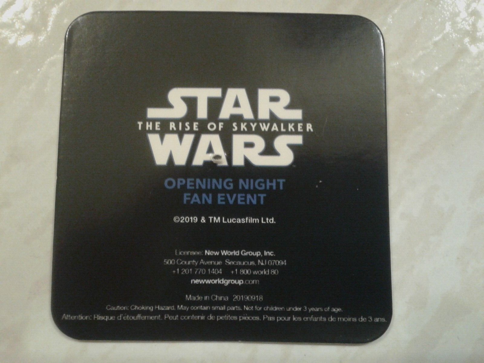 STAR WARS, THE RISE OF SKYWALKER movie - Opening night PIN BADGE! 2019 ...