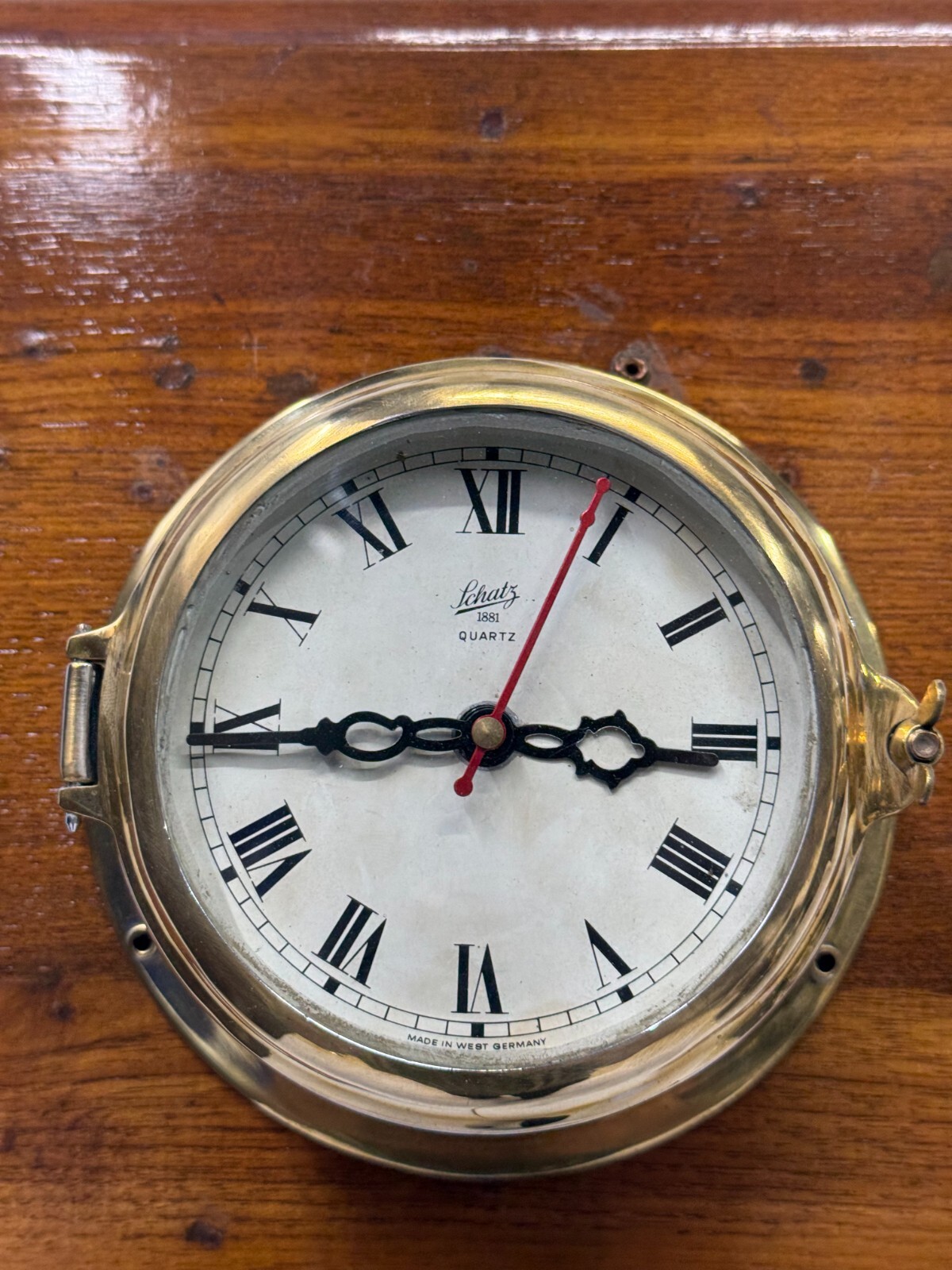 Vintage Reclaimed Submarine Wall Mount Brass Schatz Clock - Made In ...
