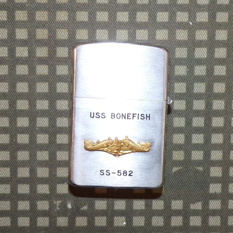 1960s US Navy USS Bonefish Submarine SSN-582 Engraved Penguin Lighter ...