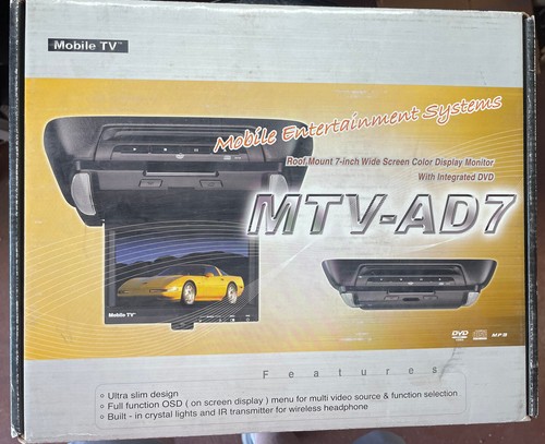 MOBILE TV MTV-AD7 + MTC-HD7 OVERHEAD DVD PLAYER WITH 7" SCREEN NEW OLD ...