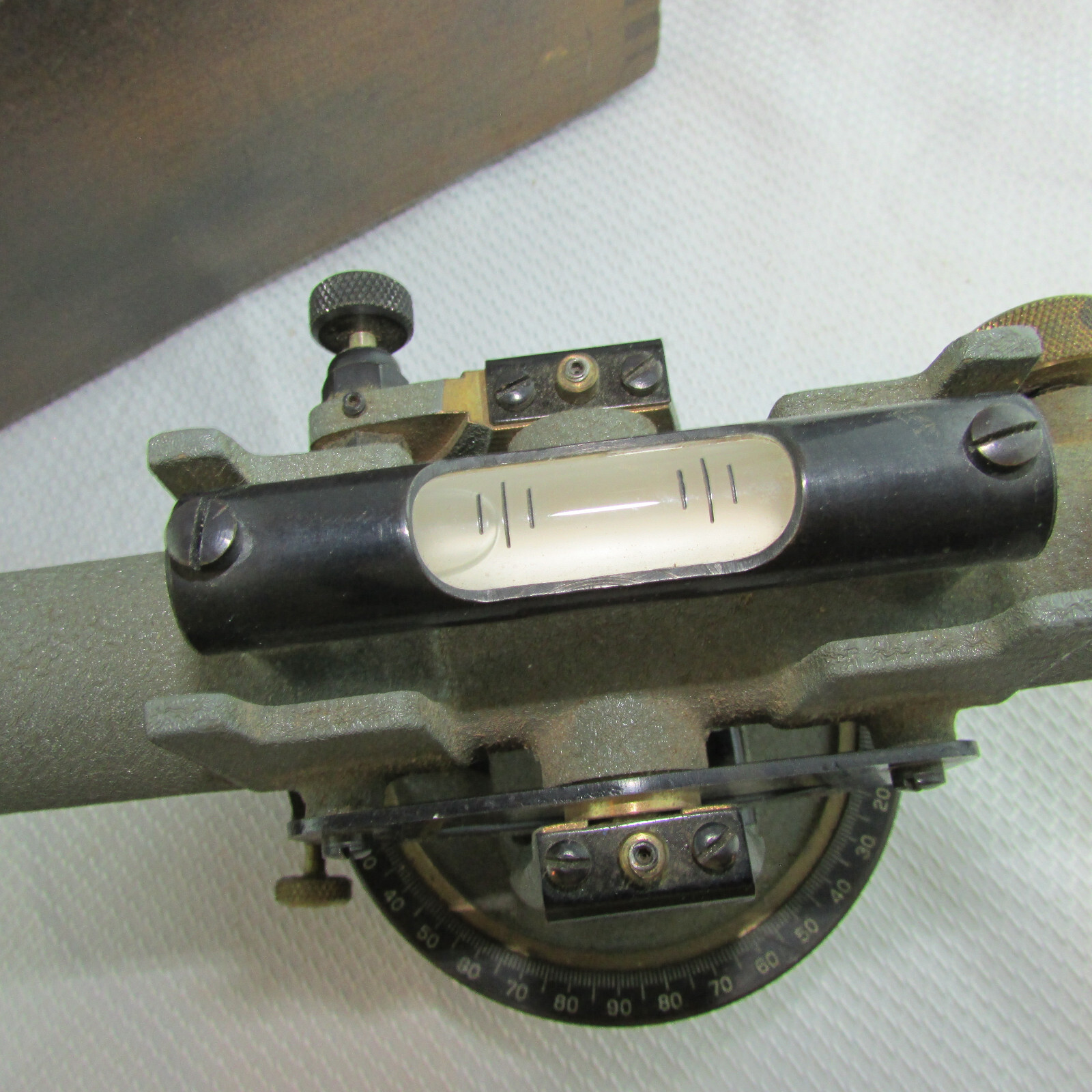 Craftsman Farm Transit Level in Wood Box with Plumb Bobs and ...