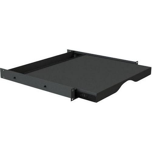 1U Rack Mount Sliding Shelf Black Steel 35lb Load Locking Server ...