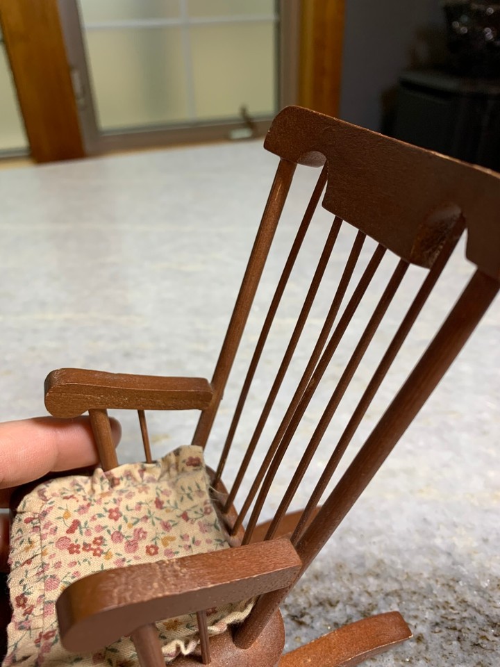 Vintage 1980s 1990s Woode Wooden Doll Bear Rocking Chair 6.5"T | eBay