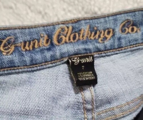 G-Unit Clothing Jeans Actual 31x30 Tag Size 7 Light Wash Embellished ...