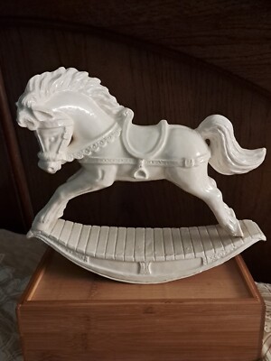 Vintage Ceramic Rocking Horse 10" x 8" | eBay