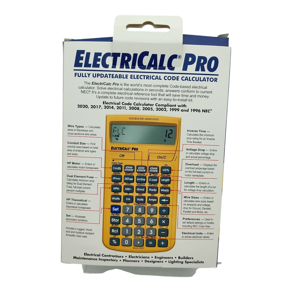 Calculated Industries 5070 ElectriCalc Pro - Electrical Code Calculator ...