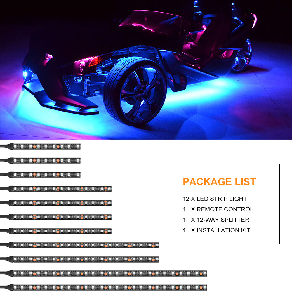 For Polaris Slingshot 12pcs Motorcycle RGB LED Neon Under Glow Light ...