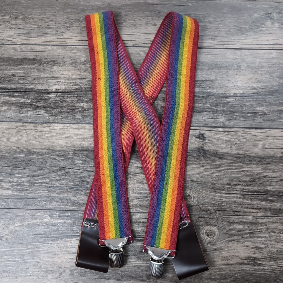 Vintage 70s Pride Rainbow Suspenders Mork and Mindy Robin Williams 2 ...