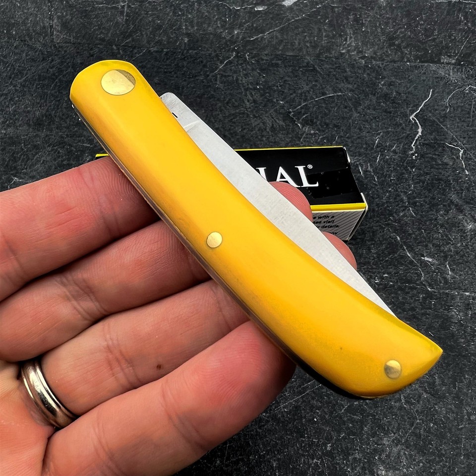 Schrade Imperial Yellow Sodbuster Skinner Blade EDC Folding Pocket ...