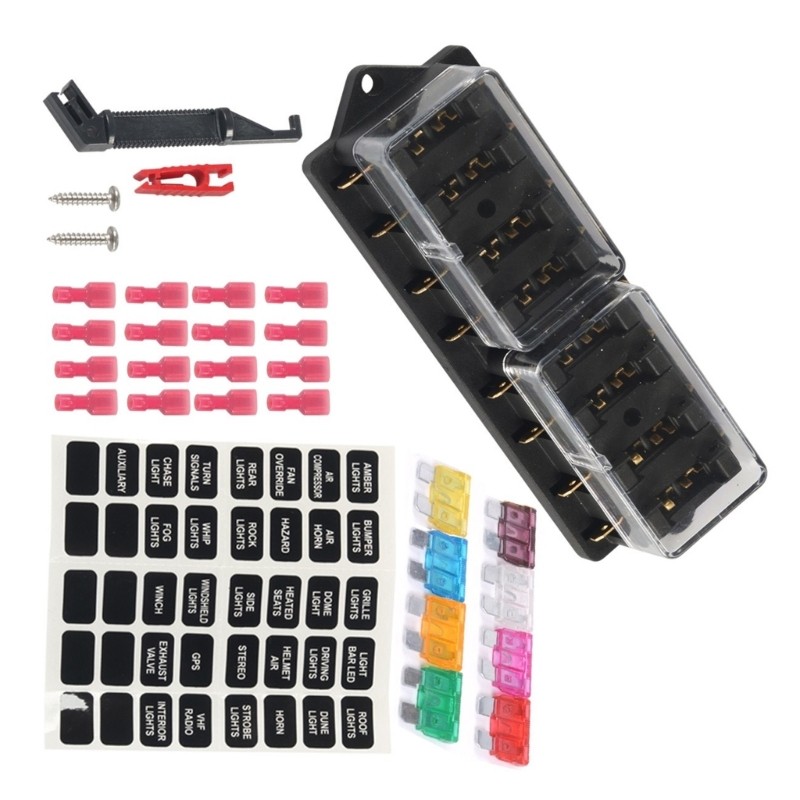 4-12 Way Fuses Box Assembly 32V Car Boats Fuses Box Holder With ...