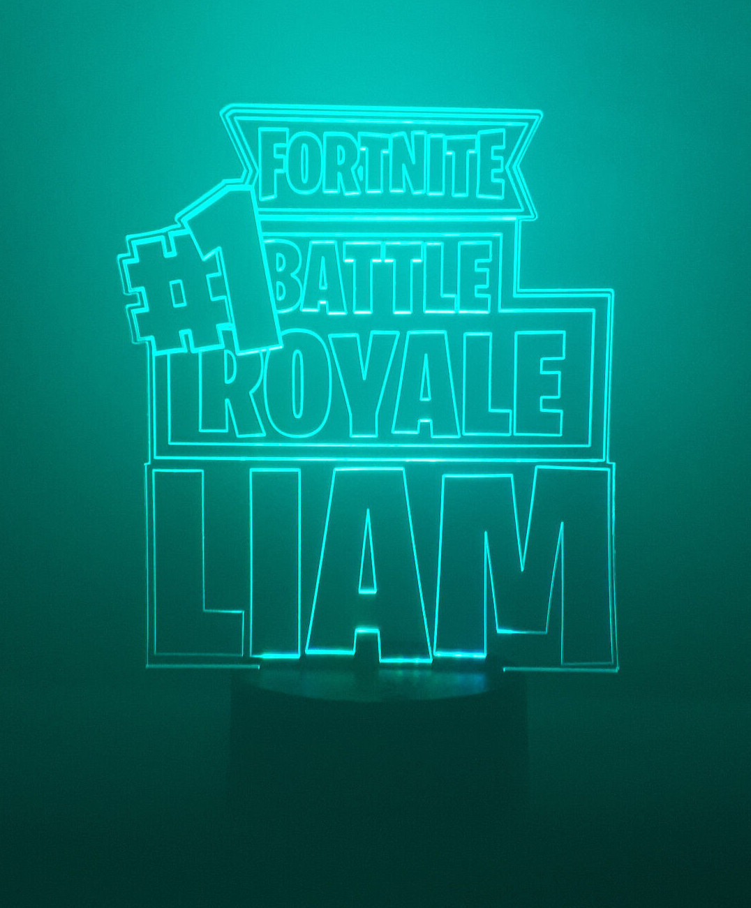 Personalised Fortnite Battle Royale 3D Illusion LED Kids Colour ...