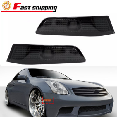 For 2003-2007 Infiniti G35 Coupe Black Lens Side Marker Lights Lamps ...