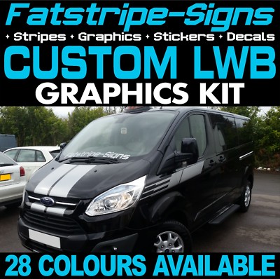 to fit FORD CUSTOM LWB GRAPHICS STICKERS STRIPES DECALS ST M SPORT DAY ...